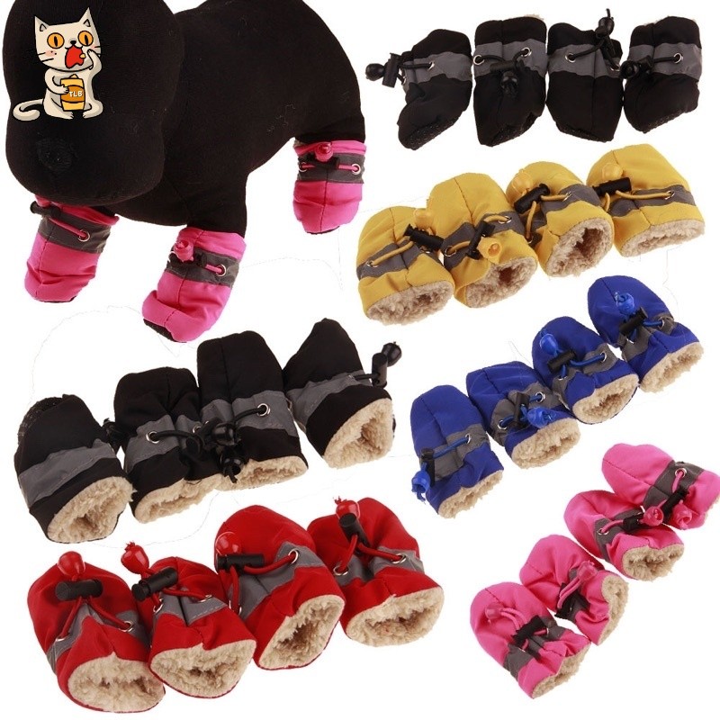 Pet Shoes Cat Dog Anti Slip Shoes Soft Fabric Kasut Kucing Anti Licin ...