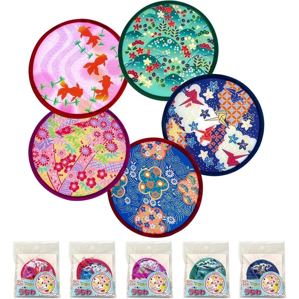 VANVENE 5 Pack Japanese Foldable Fan,Folding Hand Fan,Collapsible ...