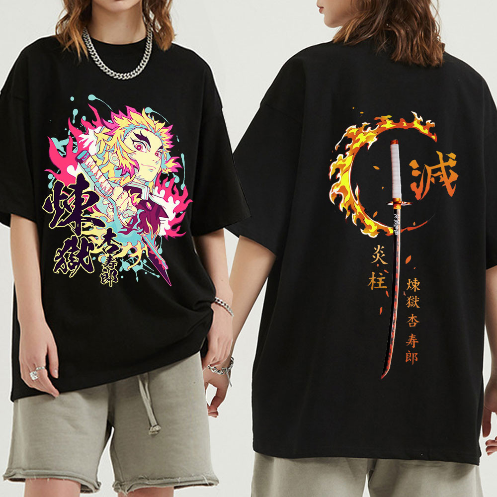 Anime Demon Slayer T Manga Rengoku Kyoujurou Tshirt Mens Cozy Tshirts ...