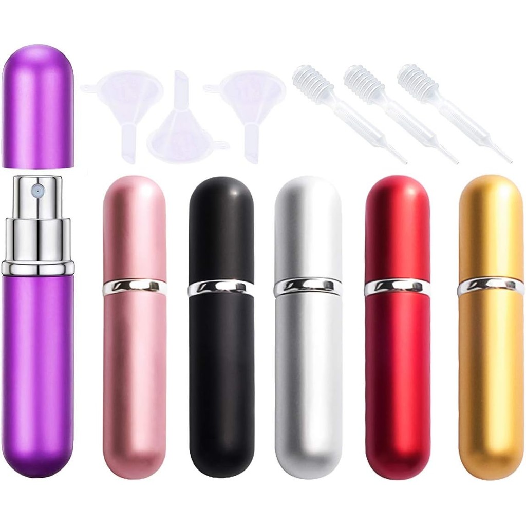 6Pcs Perfume Atomiser Bottles 6ml Refillable Mini Portable Spray Glass ...