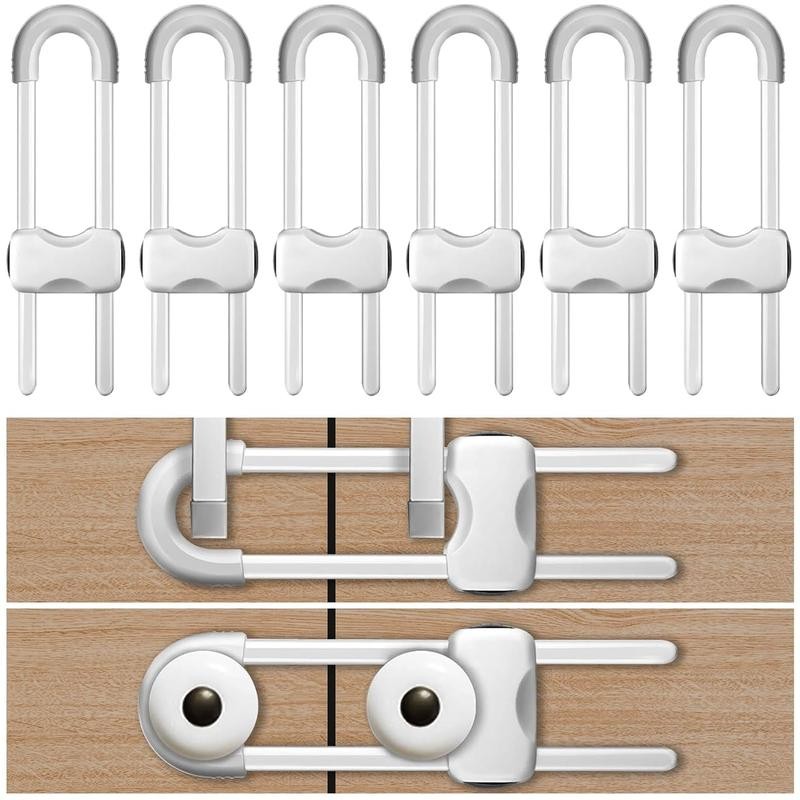6 count Cabinet Locks for , Adjustable U-Shaped Safety Locks ...