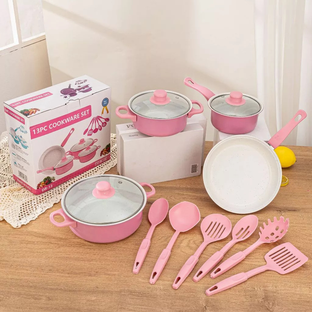 leego 13pcs Non Stick Cookware Set Stainless Steel Cooking Pan Set ...