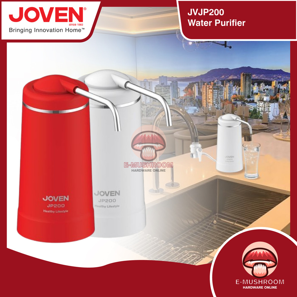 Joven Water Purifier (White/Red) High Efficiency 3-Layer Non-Woven Fabric Filter JP200 | Shopee ...
