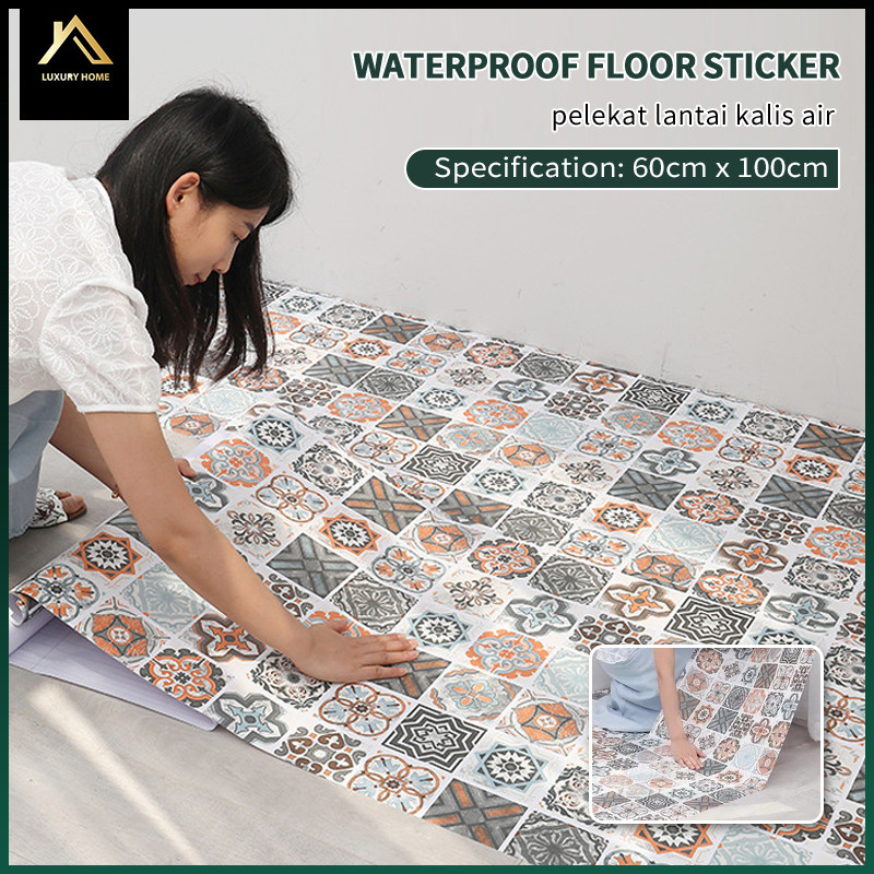 60cm Width Waterproof Floor Sticker Self Adhesive Non Slip Kitchen ...