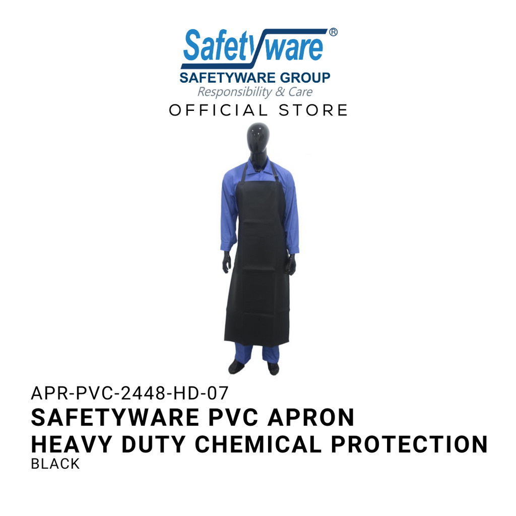 SAFETYWARE Black PVC Apron I Heavy Duty Chemical Protection Apron I ...