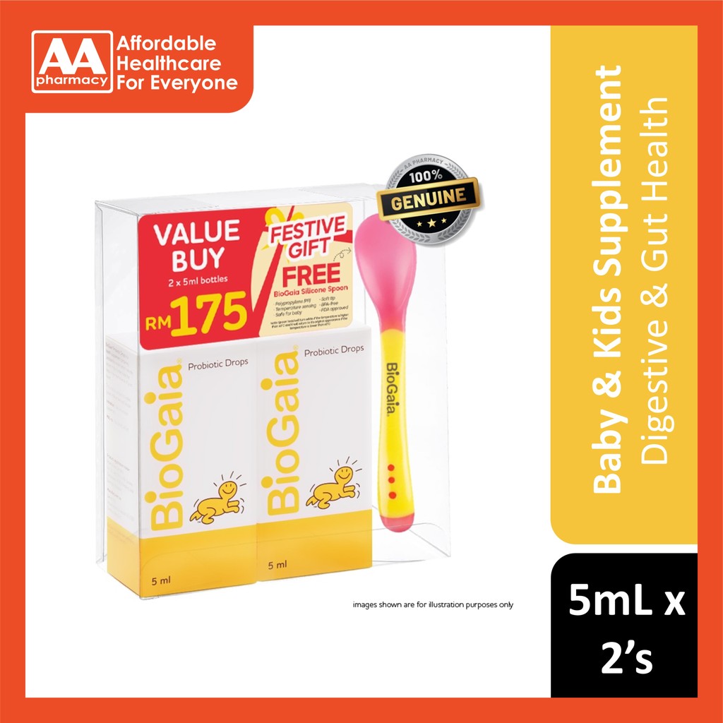 BioGaia Probiotic Drops 5mLx2's (Twin Pack + FOC Silicon Spoon) | Shopee Malaysia