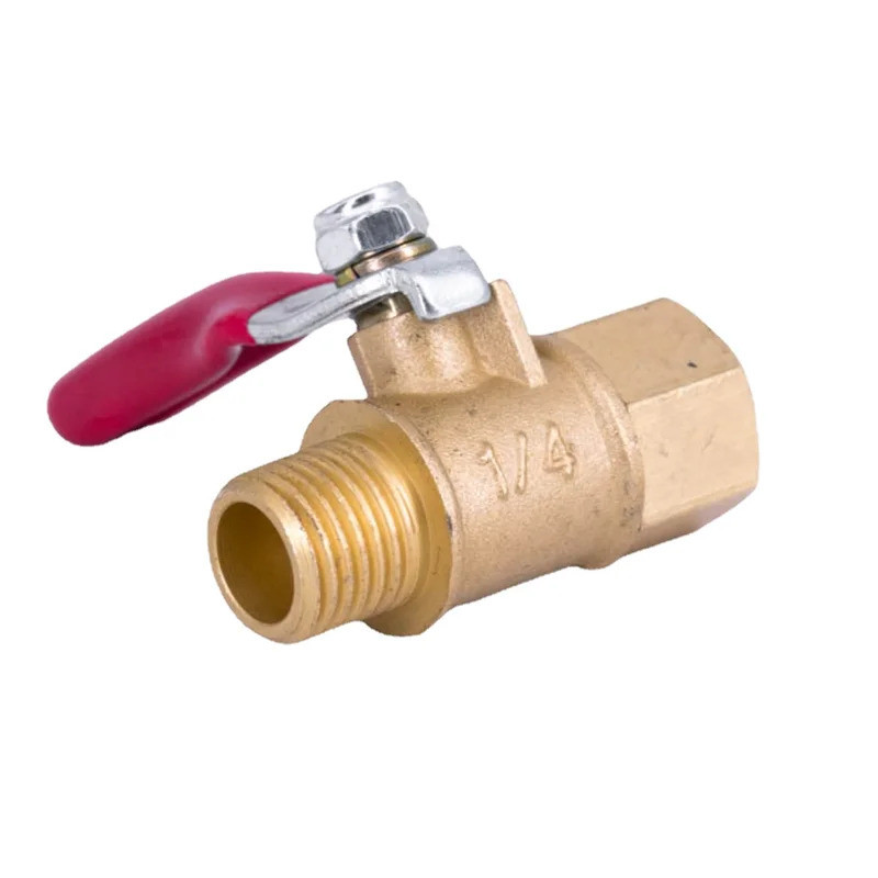 1/4" NPT Mini Brass Shut Off Ball Valve Tap for Water, Gas, Fuel, Air ...