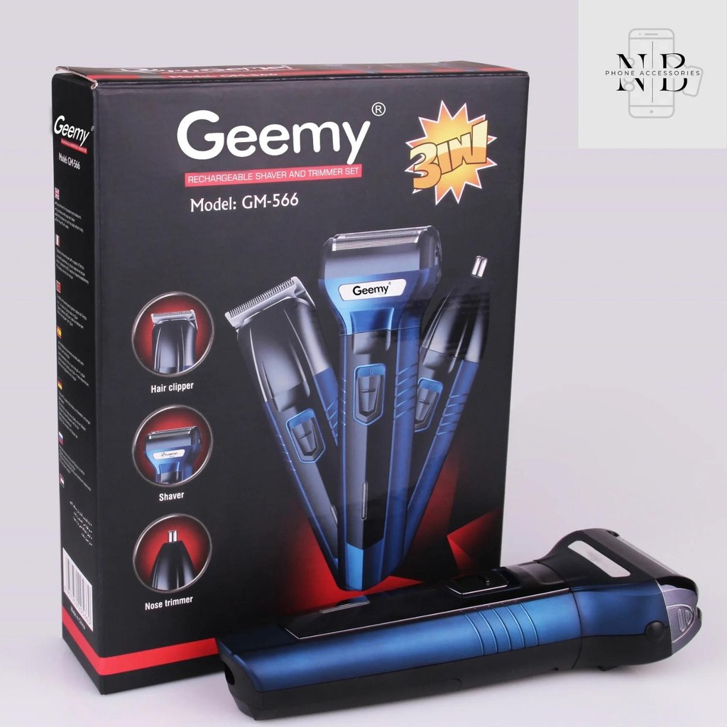 Geemy 3 in 1 Hair Trimmer Mesin Rambut Cukur Gunting Rechargeable ...