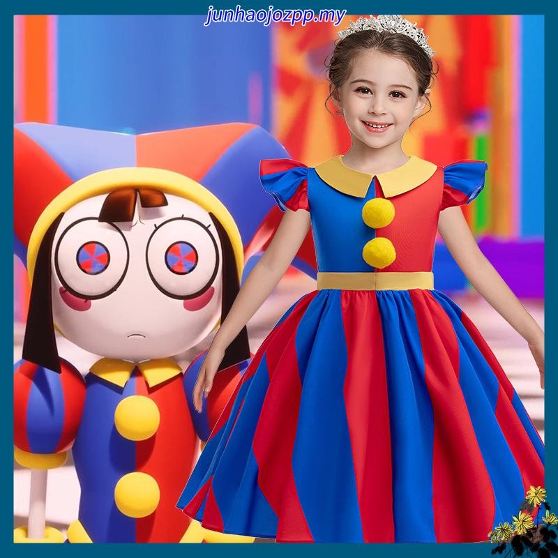 The Amazing Digital Joker Pomni Cosplay Costume Girls Pamni Dress 2024 ...