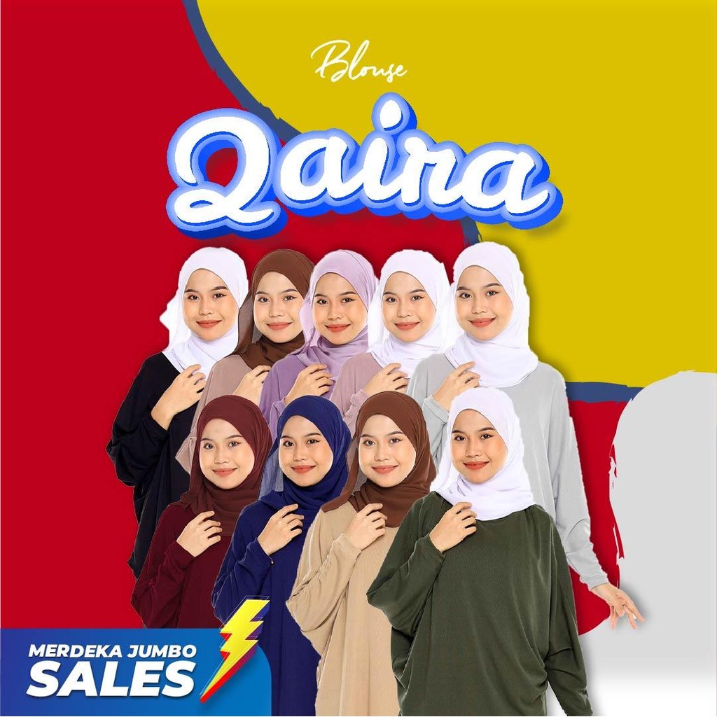 JAKEL Blouse Plain Qaira | Shopee Malaysia