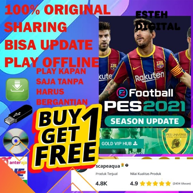 Pes 2021 Efootball PES 2021 ORIGINAL PC + PATCH PES 21 NEWEST ES TEAH ...