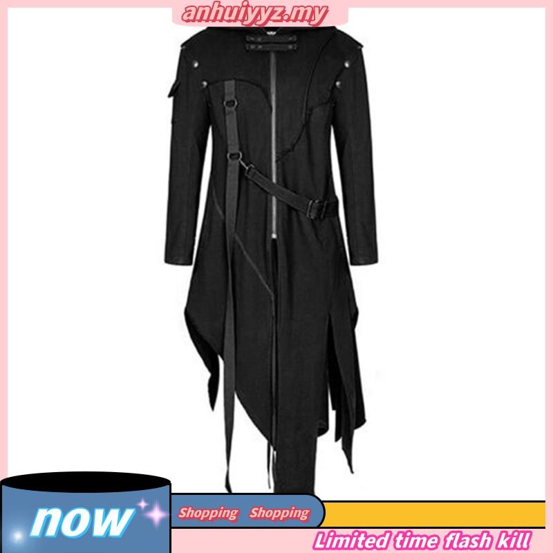 Men Jacket Gothic Swallow-Tail Coat Cosplay Costume Halloween Long ...