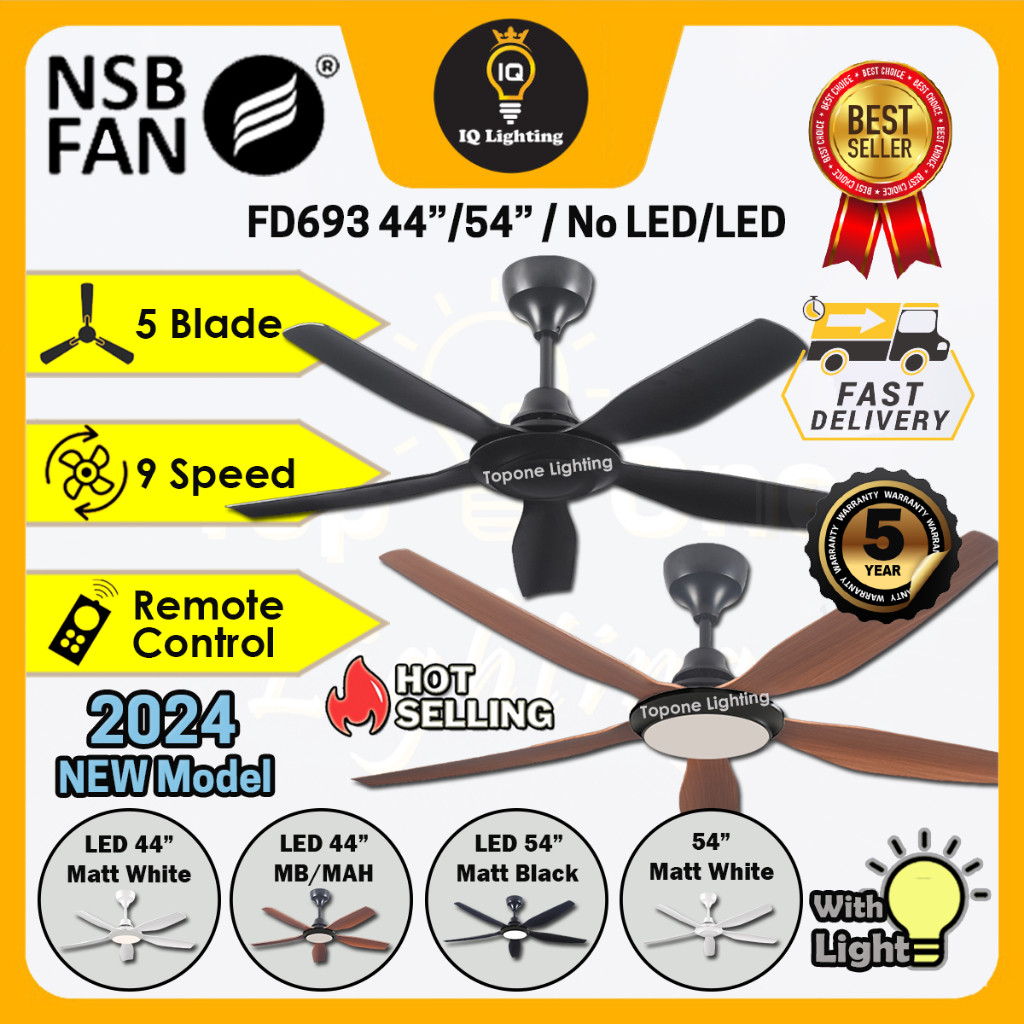 🔥NEW🔥 2024 NSB Kipas Siling 54" 44" FD693 9 Speed Remote Control DC ...