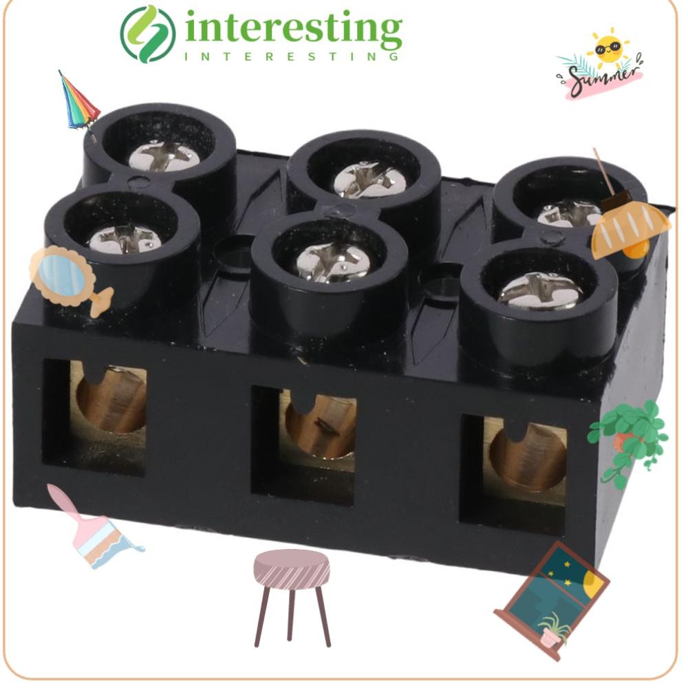 INTERESTING Terminal Block, 60A 3 Positions Screw Electric Barrier ...