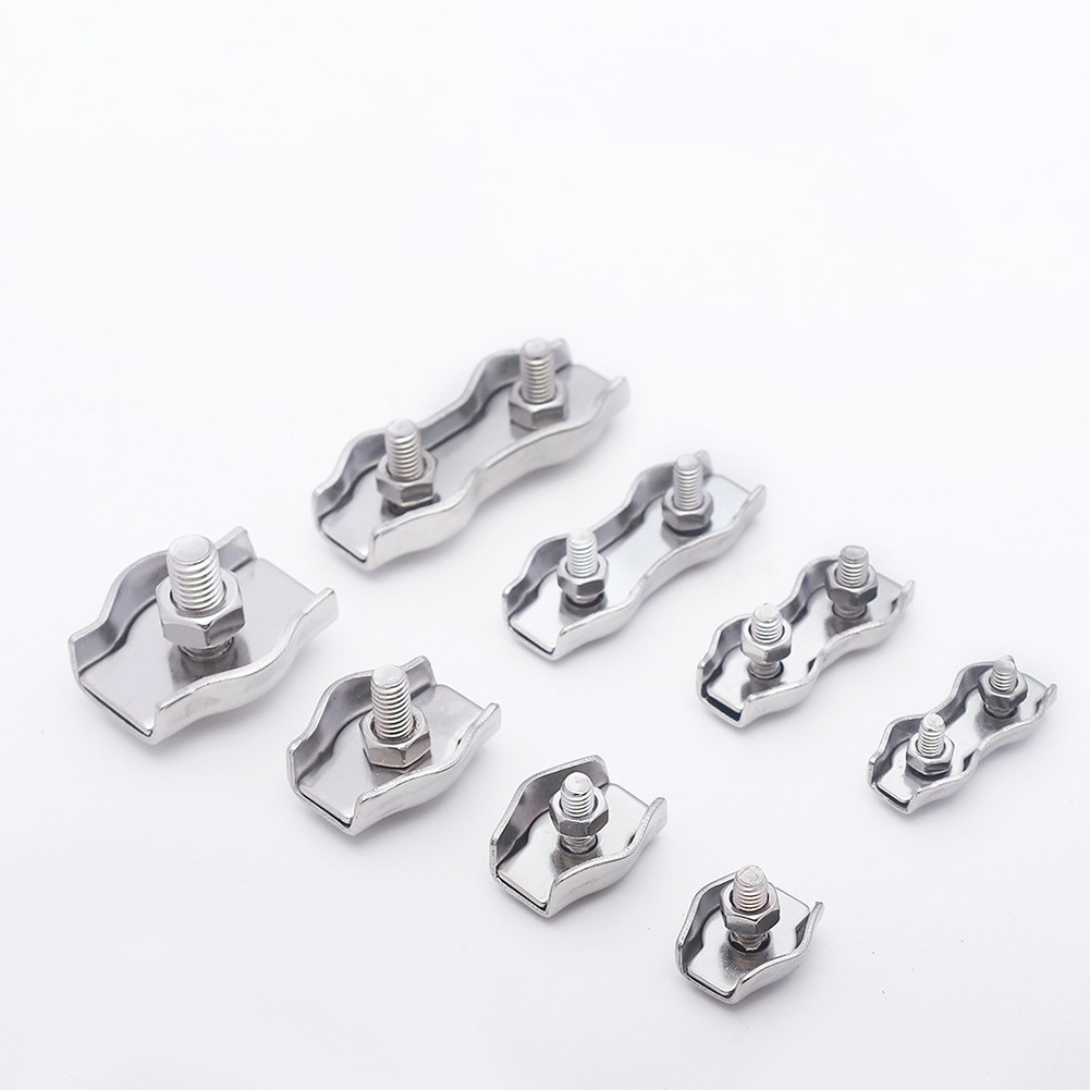 304 stainless steel wire rope double clamp head double clamp brake line ...