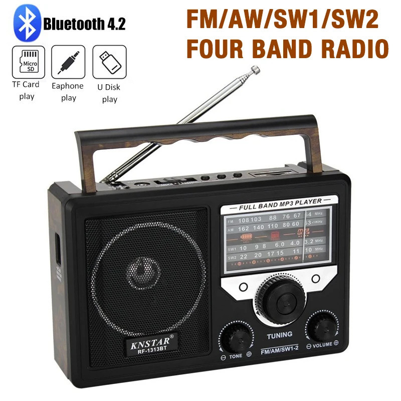 Retro Bluetooth Portable Multi Band Radio Receiver FM Radio SW Short ...
