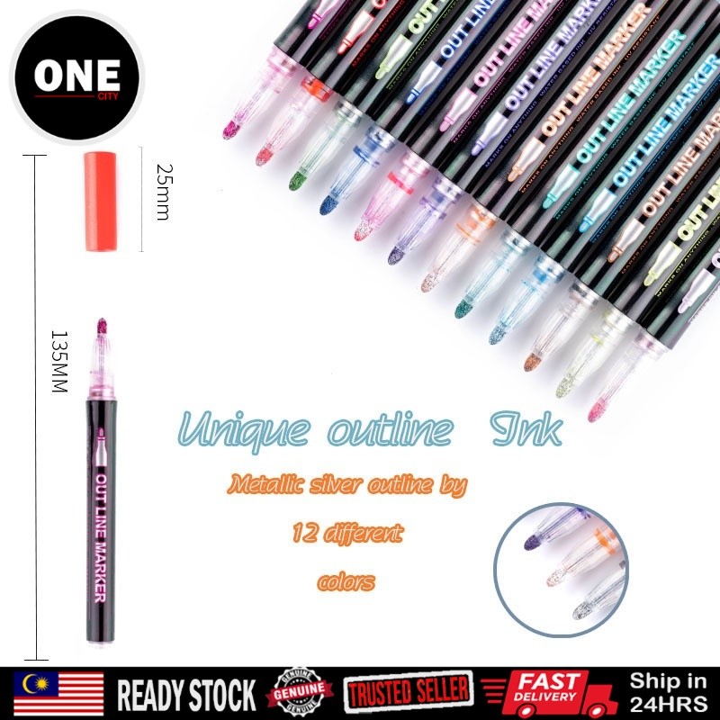 DIY handbook color highlighter greeting card marker double line pen ...