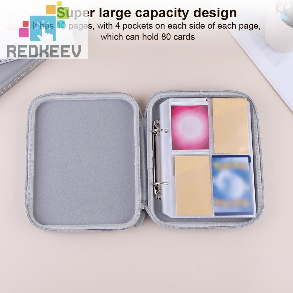 [Redkeev.my] Card Case with Zipper & 80 Pockets Card Binder Holder Card ...