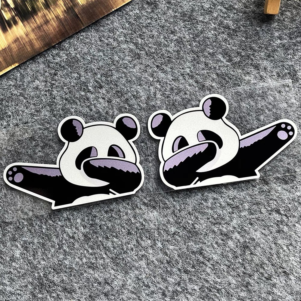 Cartoon Funny Panda Left/Right Reflective Sticker Motorcycle scooter ...