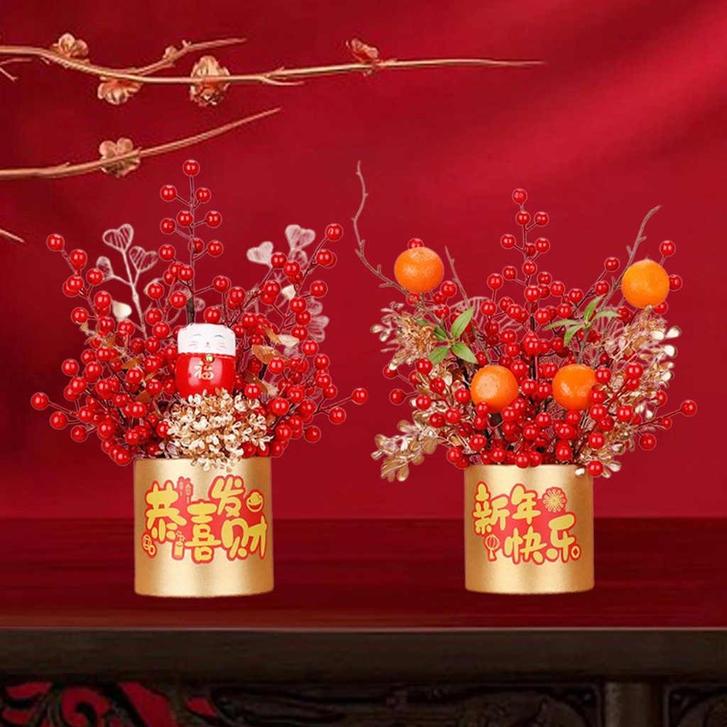 [mextnhx] New Year Blessing Bucket Chinese Good Luck Bucket Feng Shui ...