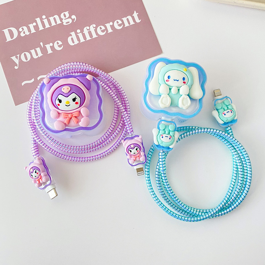 Cute cartoon Kuromi For IPhone / IPad 20W 4 in 1 Set Cable Protector ...