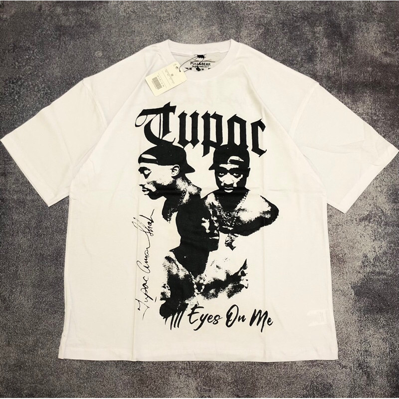 Baju Kaos Pull&Bear Oversize TUPAC All Eyes On Me - T Shirt Band ...