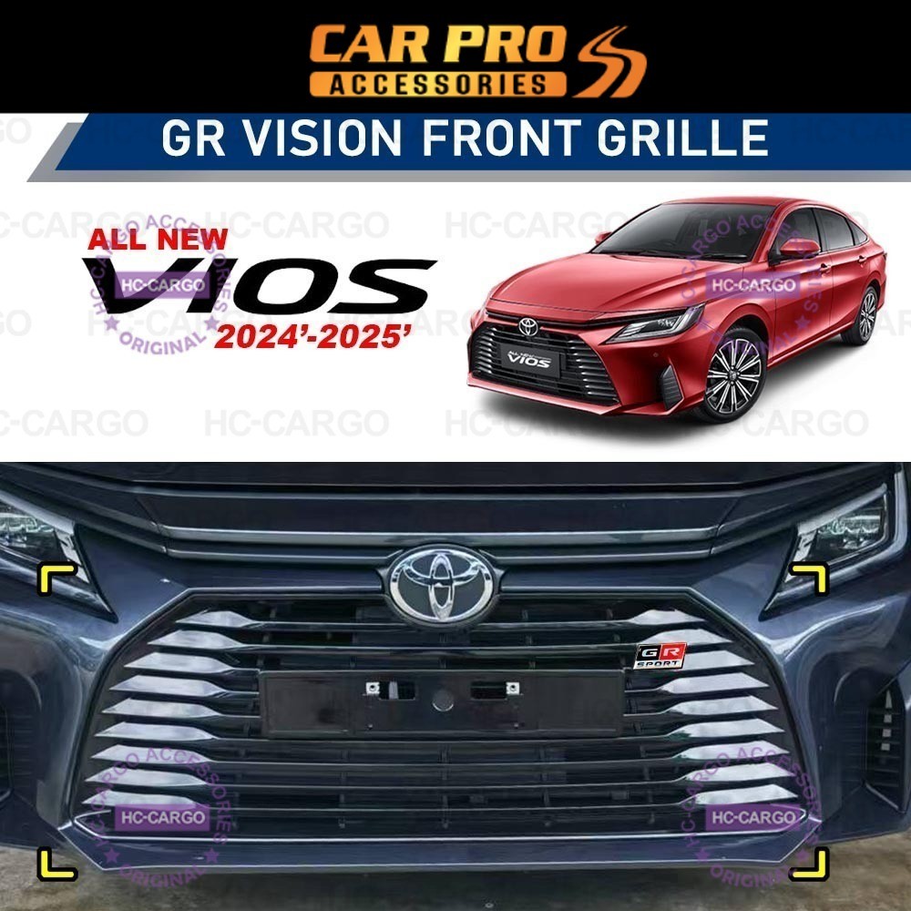 🚗 Toyota Vios 2023-2025 AC100 GR Sport Front Grille | GR Vision Style ...