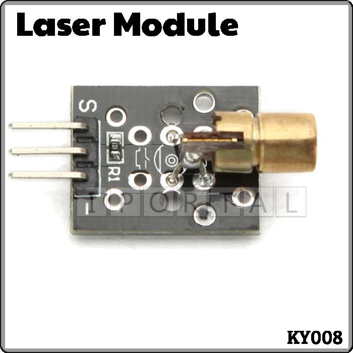 Arduino Laser Head Sensor Module 5V 650nm Red Color Diode KY-008 ...
