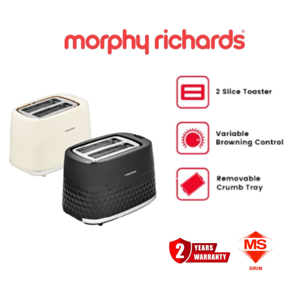 Morphy Richards Hive Series 2 Slice Toaster (Black / Cream) | 220031 220032 (Pembakar Roti ...