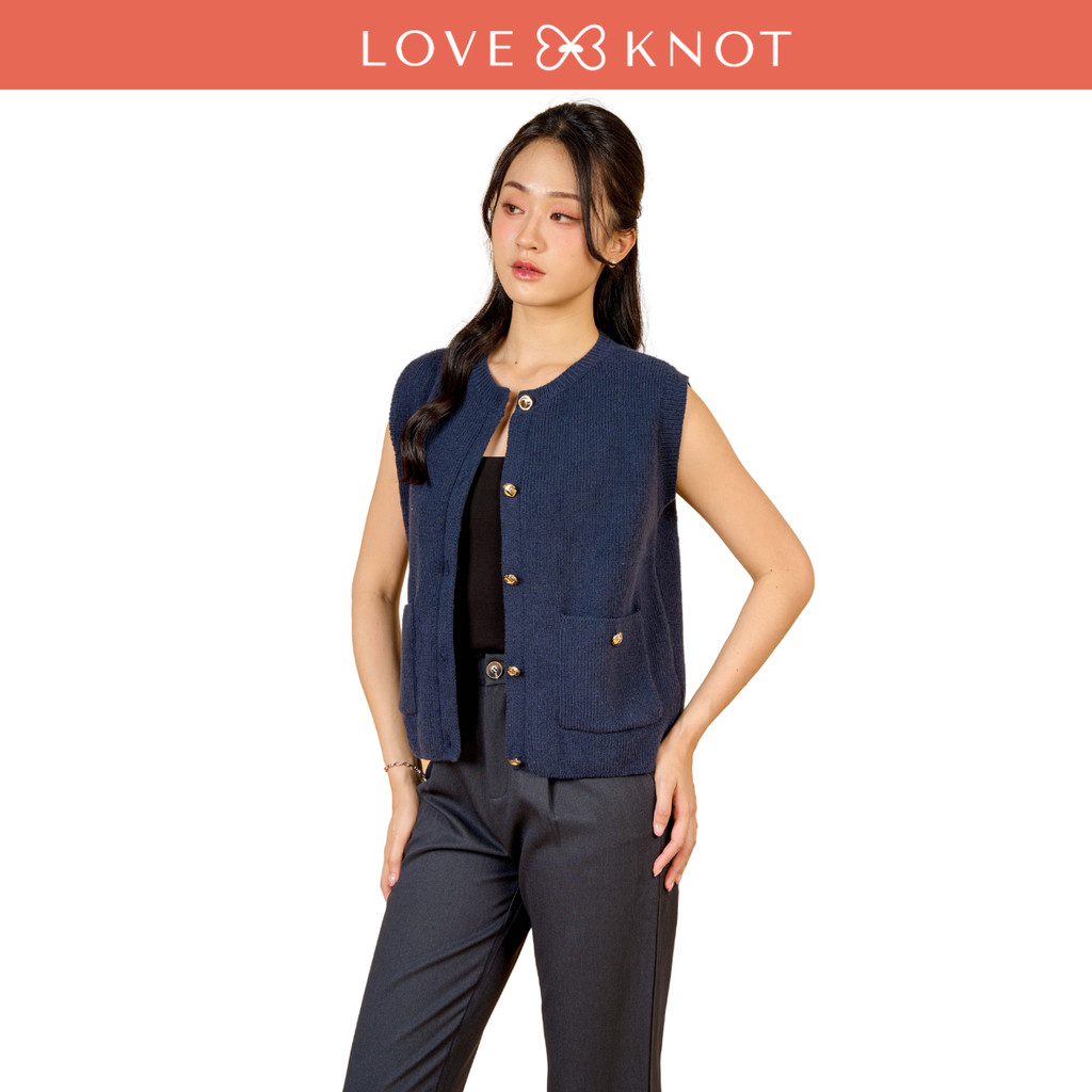 Novalyn Knitted Sleeveless Top(Navy) | Shopee Malaysia