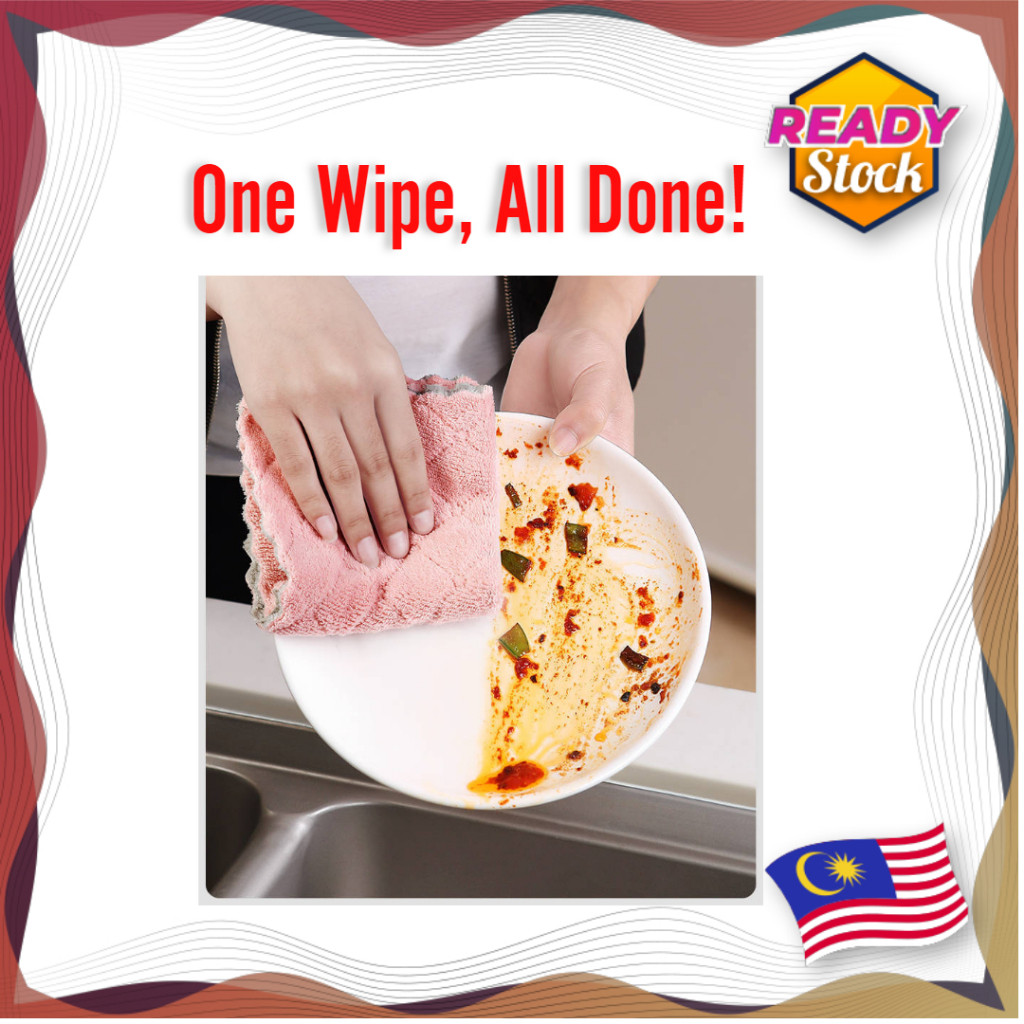 🔥𝑹𝑬𝑨𝑫𝒀 𝑺𝑻𝑶𝑪𝑲🔥Thick Dish Cloth Non-Stick Oil Wash Bowl Cloth Thickened ...