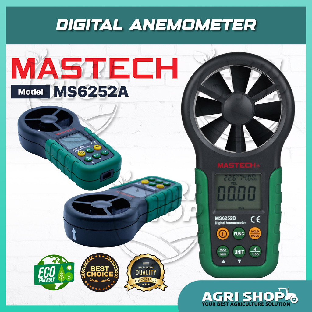 Agrishop MASTECH Digital Anemometer MS6252A Wind Speed Meter with Bar ...