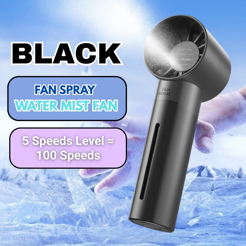 Water Mist Fan【5 Level Speed】 Portable Mini Spray Fan Portable Portable ...