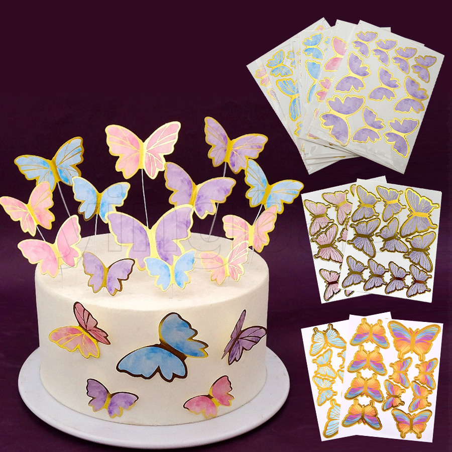 10Pcs Butterfly Cake Toppers,3D Butterfly Cupcake Topper Pick for ...