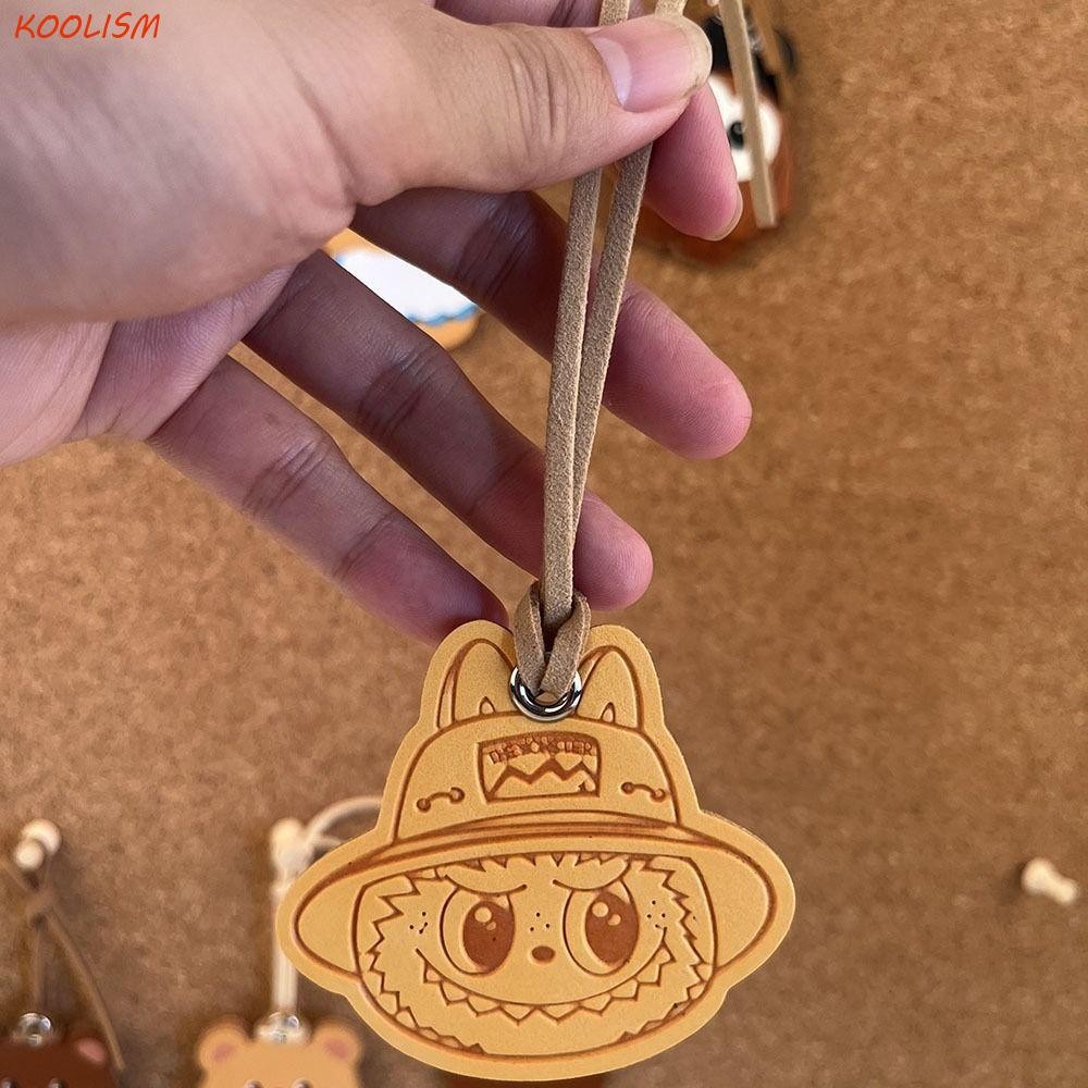 KOOLISM Labubu Leather Keychain, Handmade Multi-style Cartoon Labubu ...