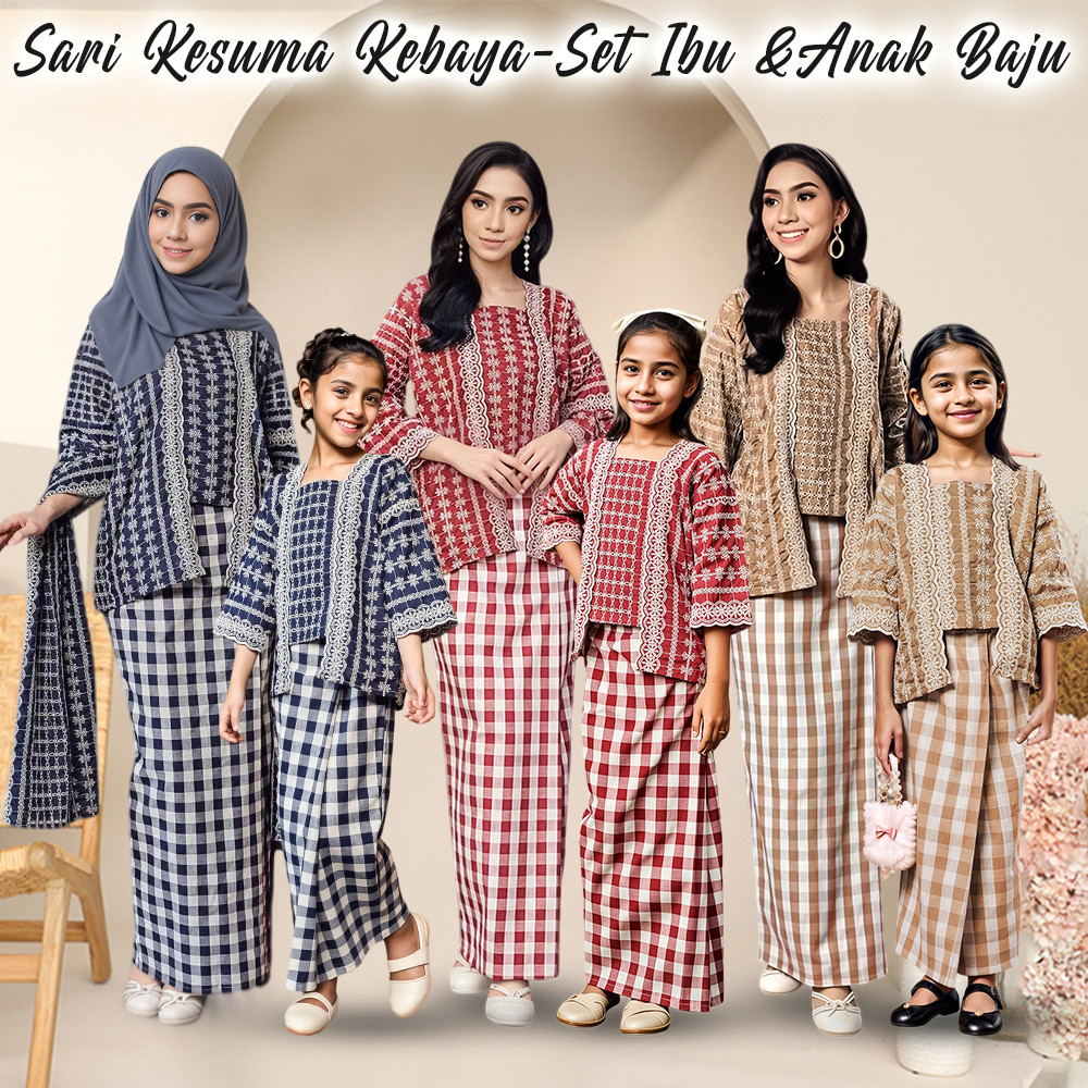 【READY STOCK】baju kurung sedondon ibu dan anak Sari Kesuma Kebaya ...