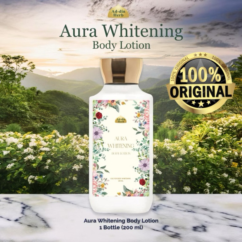 AURA WHITENING BODY LOTION ADDIN HERB 200ml ORIGINAL HQ | Shopee Malaysia