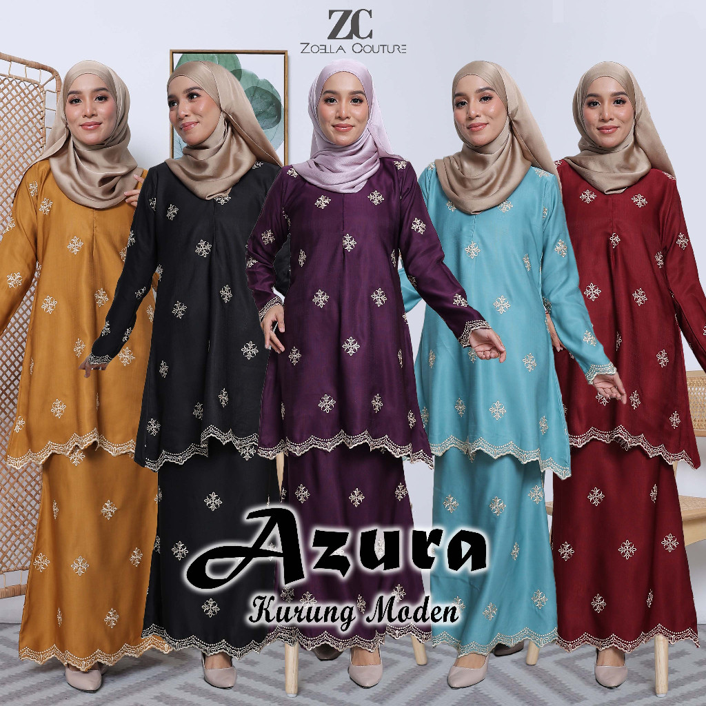 🌹BAJU KURUNG SULAM AZURA 2024 BAJU KURUNG SB LINE MODEN BAJU RAYA 2024🌹 ...