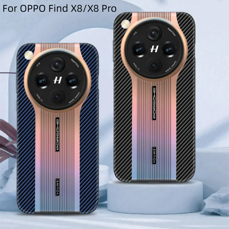 Luxury Porsche Design Laser Carbon Fiber Hard Case For OPPO Find X8 Pro ...