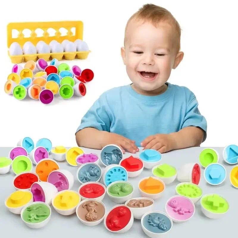 Egg Shape Matching Toys Cartoon Car Dinosaur Shape Sorter Educational ...