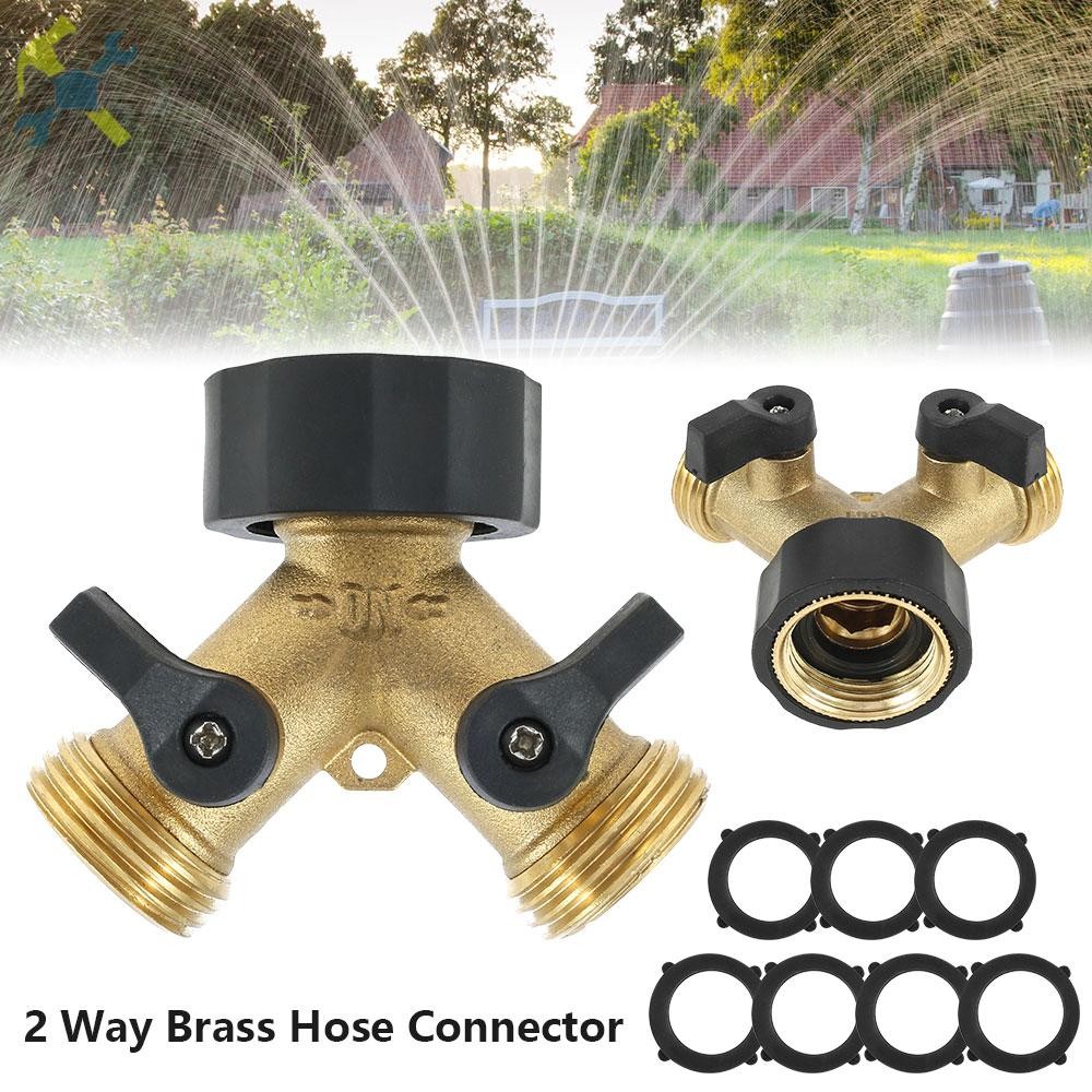 Brass Hose Splitter 2 Way Brass Garden Hose Splitter Y Hose Connector ...