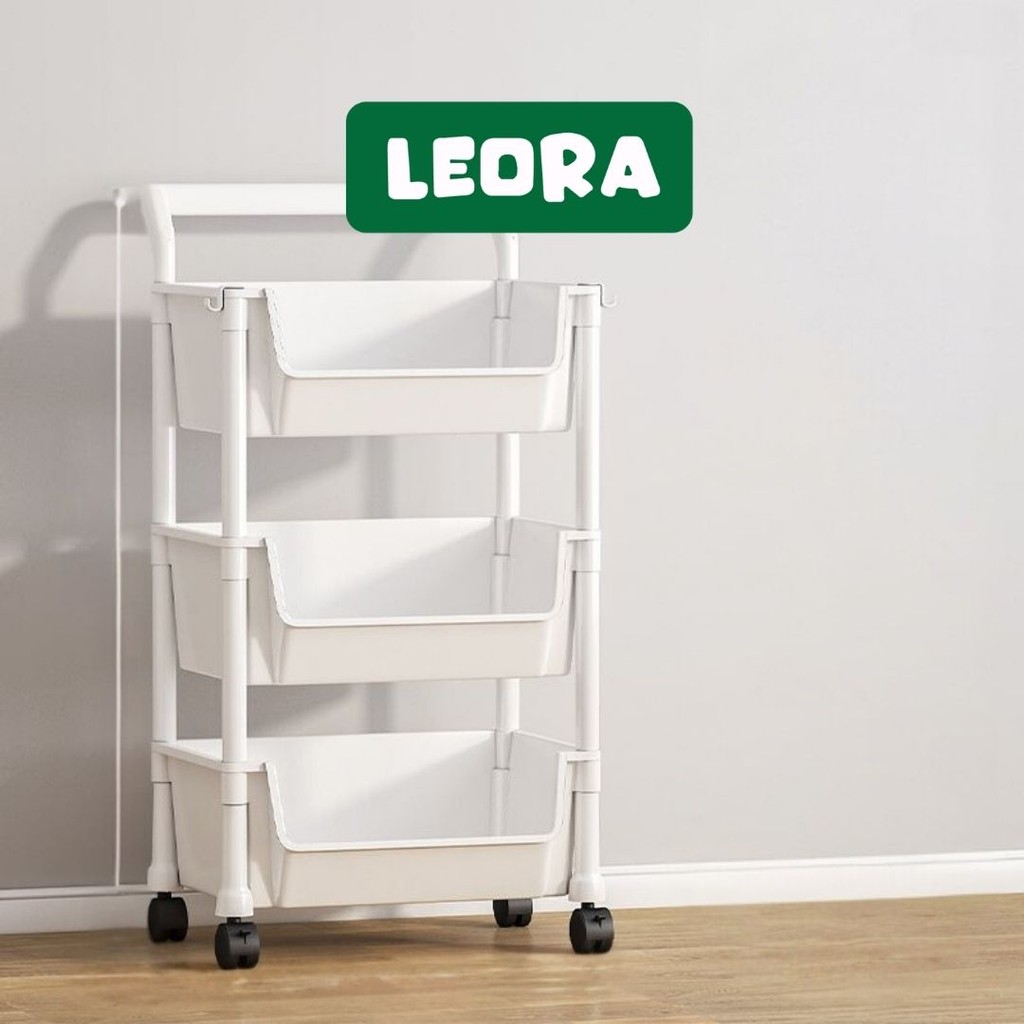 Leora 3 Layer Shelf Inner type with wheels Handle Jumbo Shelf Storage ...