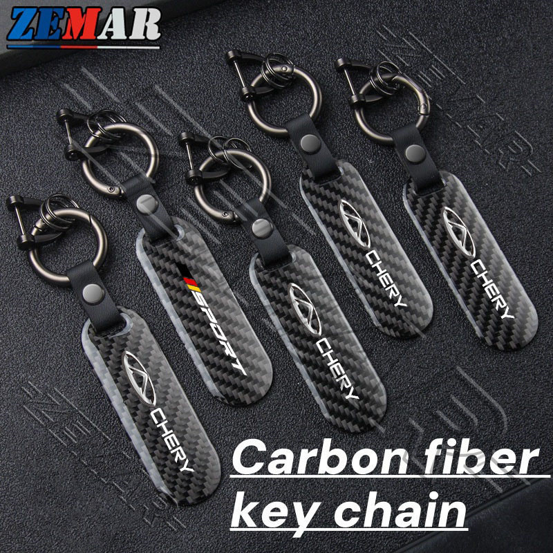 Chery Car Keychain Carbon Fiber Hang Tag Key Buckle Motorcycle Key ...