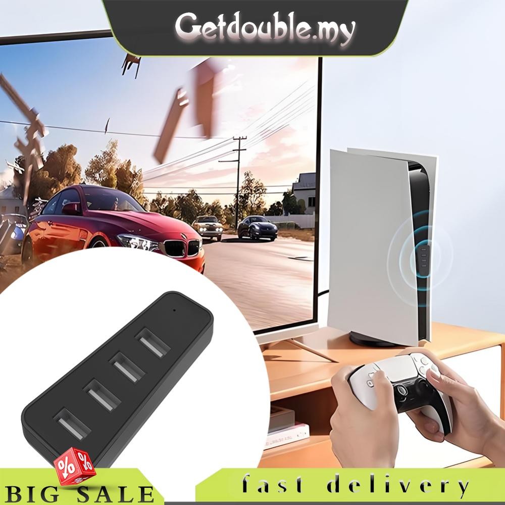 [Getdouble.my] For PS5 Pro USB Hub Extender Splitter with 4 USB 2.0 ...