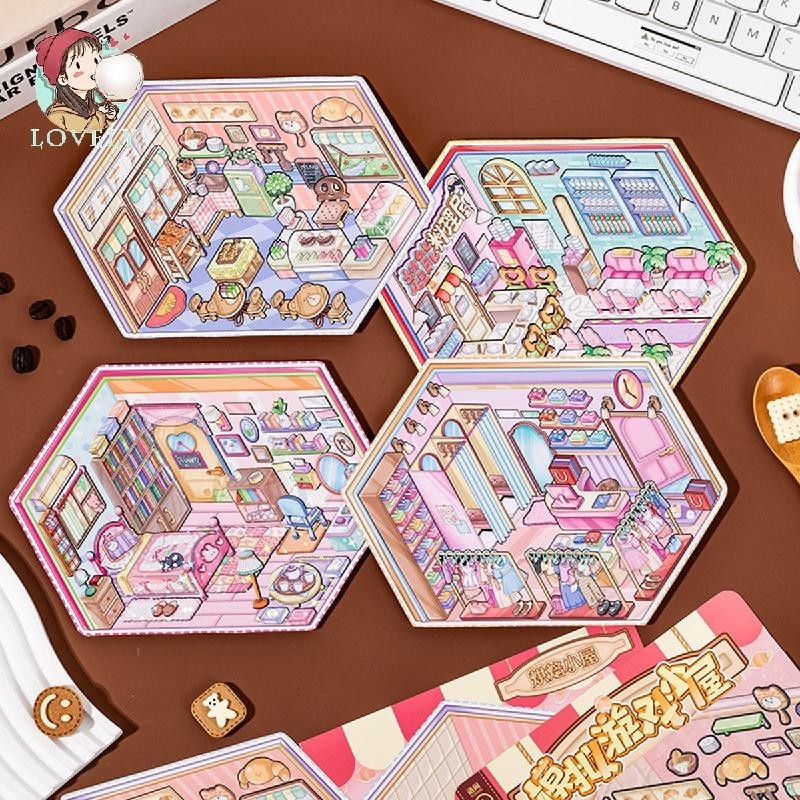 DIY 3D House Stickers,Creative DIY Stickers Scene Make Your Own Bakery ...