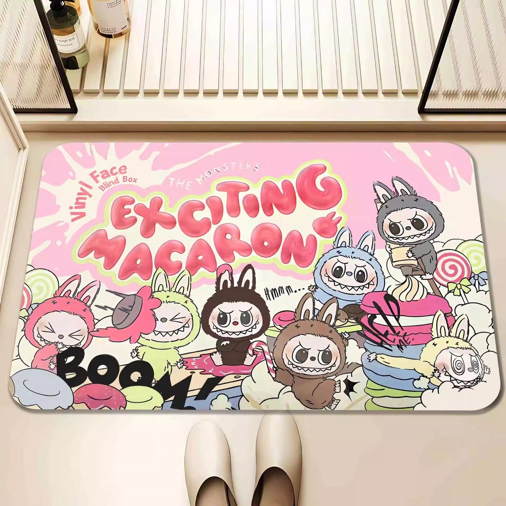 Labubu Cute Floor Mat labubu Diatom Mud Door Mat Bathroom Absorbent ...