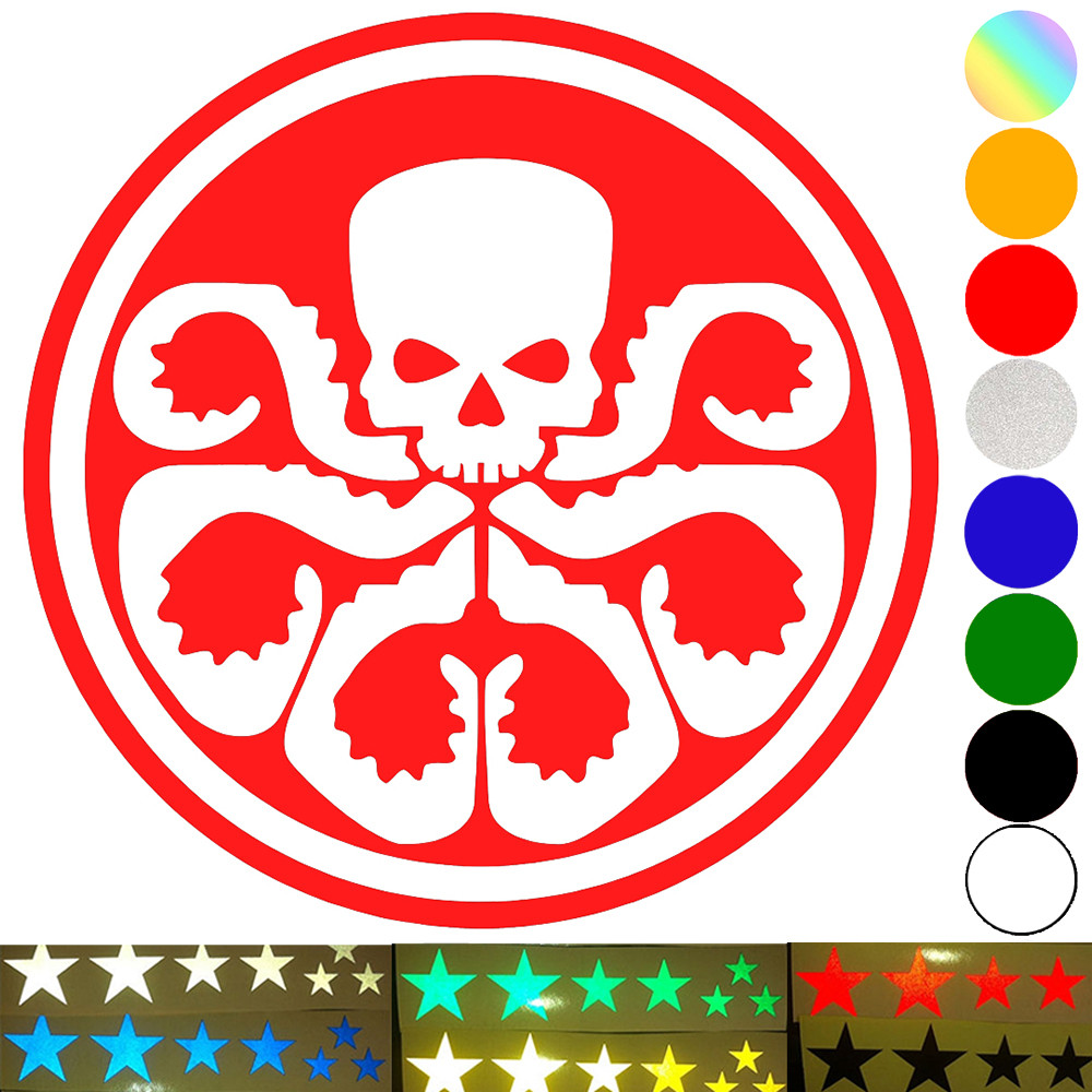 Marvel Hydra Icon Eight Colors Laser Reflective Warning Stickers Hollow ...