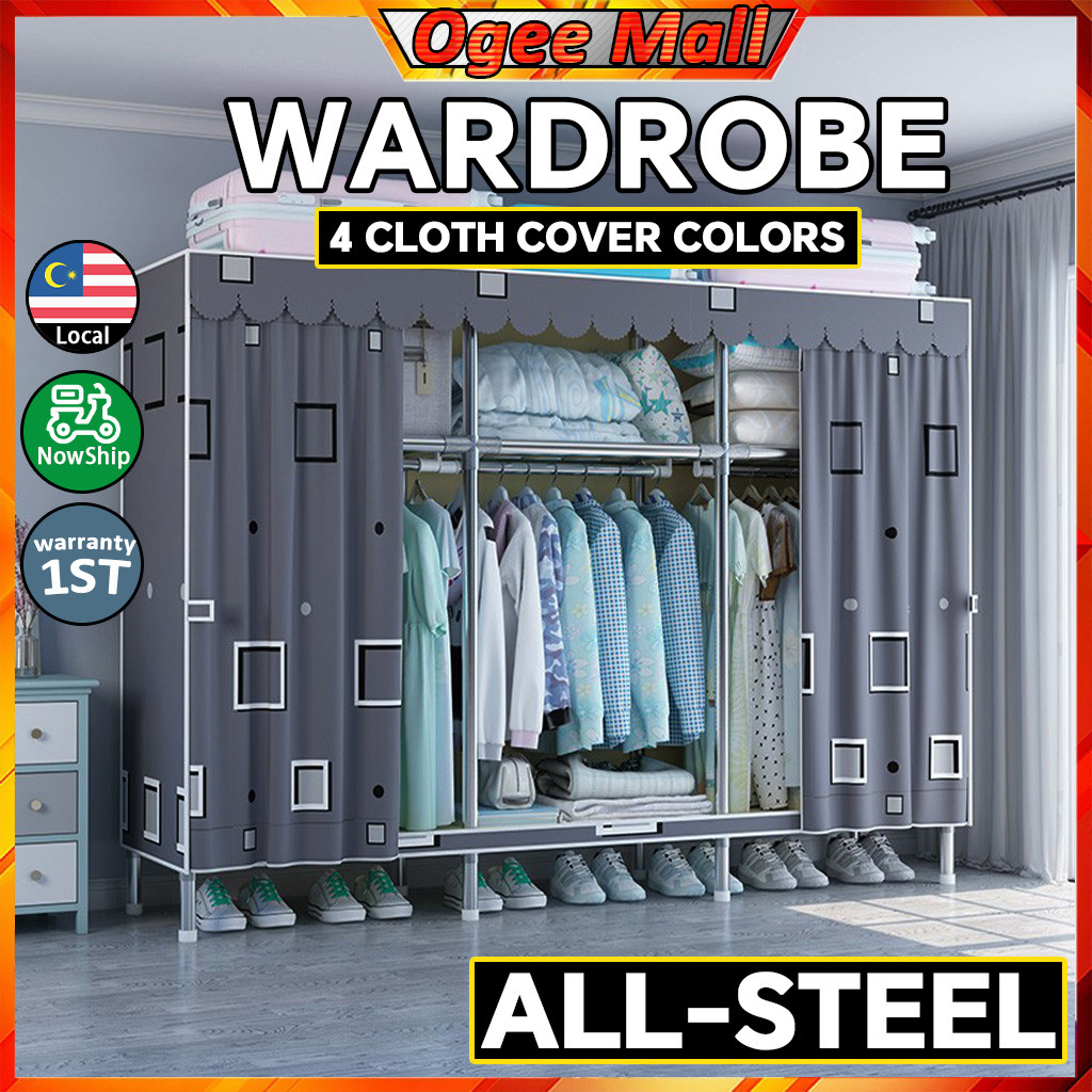 23mm Steel Portable Wardrobe With Alloy Joint Tube Clothes Storage ...