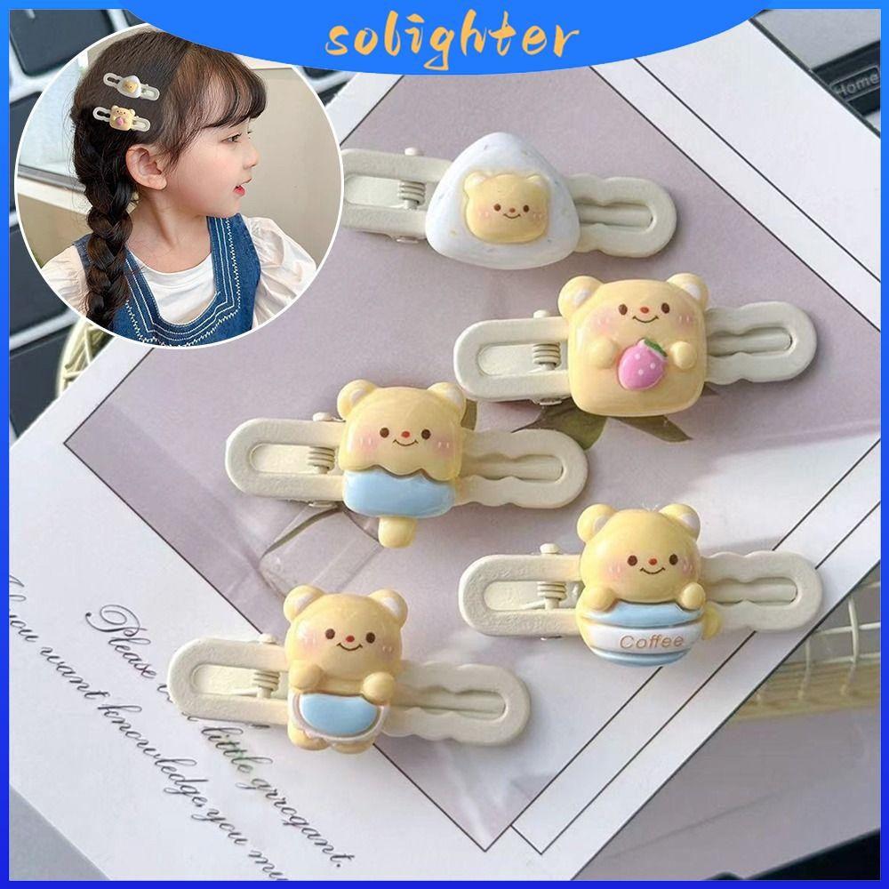 SOLIGHTER Hairpins, Resin Colorful Butter Bear Hair Clip, Accessories ...