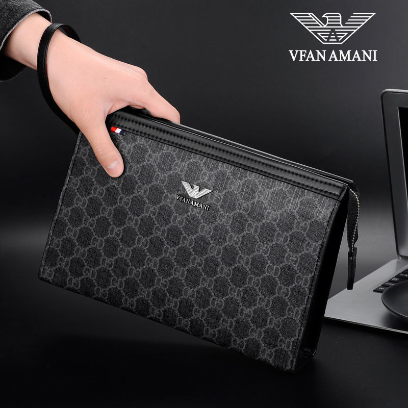 Clutch lelaki, tekstur kulit, beg sampul beg klip fesyen, beg tangan ...